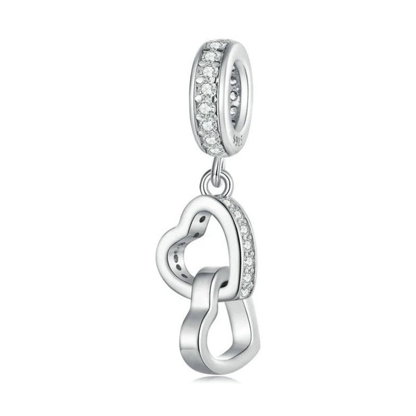 Soul Mates Interlocking Love Hearts Dangle Charm – Forever Charms